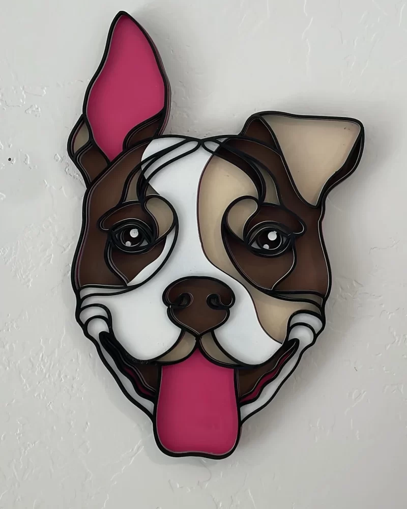 Your Dog or Cat Handmade Wooden Pet Mandala Art - Encinitas 3D